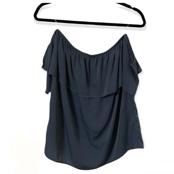 Rokoko | Tops | Rokoko Blueperiwinkle Off The Shoulder Ruffle Blouse L ...
